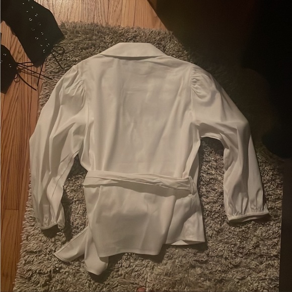 Tops | Nwt White Wrap Top | Poshmark